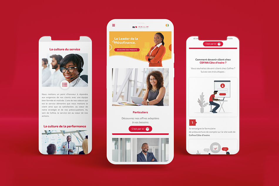 Comfordev | Site vitrine pour la banque Cofina Burkina - Côte d'Ivoire