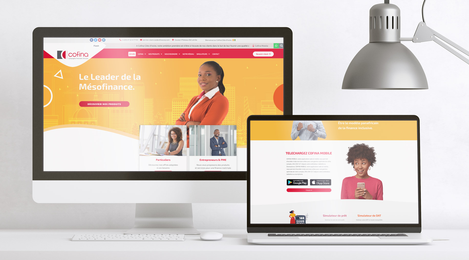 Comfordev | Site vitrine pour la banque Cofina Burkina - Côte d'Ivoire