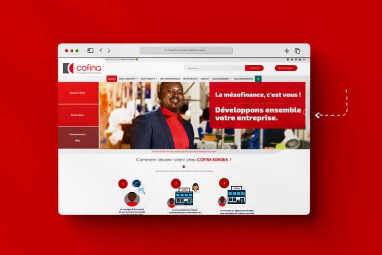 Comfordev | Site vitrine pour la banque Cofina Burkina - Burkina Faso